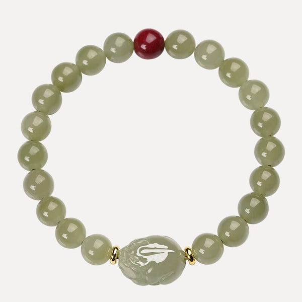 Hetian Jade Pixiu Bracelet - Wealth Attraction · Lucky Amulet – zen&healing